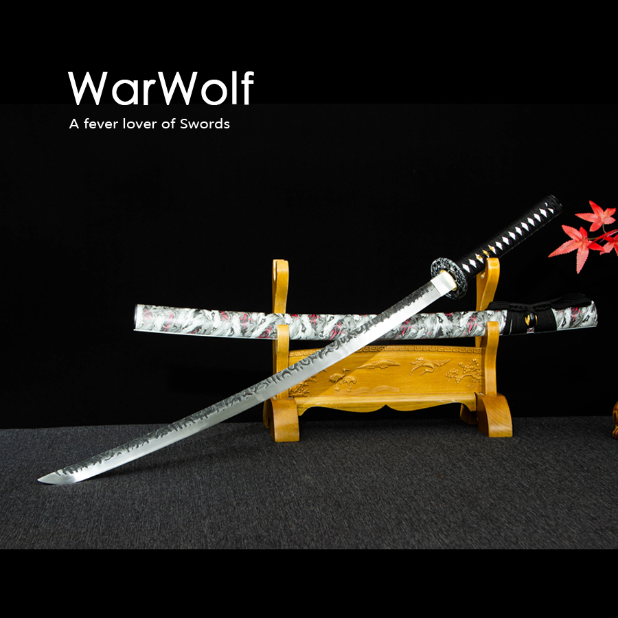 WarWolf Ninja Katana Japanese Sword Sabre Combat Knife Soldier's Sword ...
